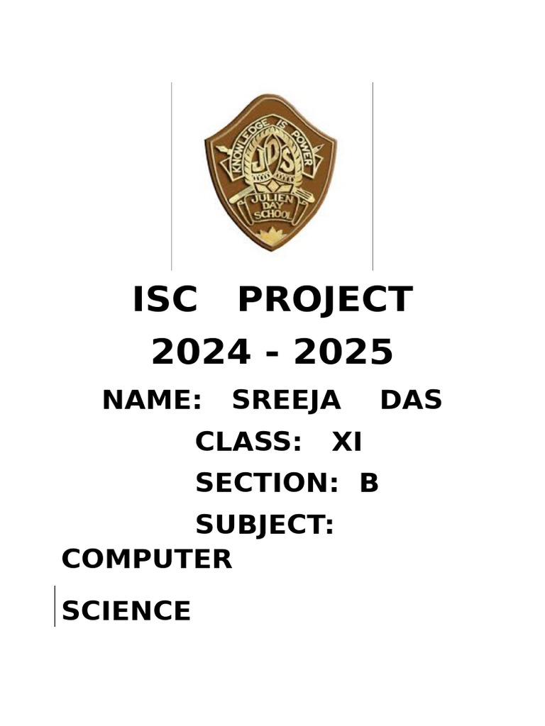 Isc Project | PDF