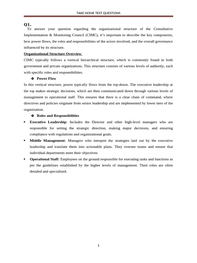 CIMC Organizational Structure Overview | PDF | Governance | Politics