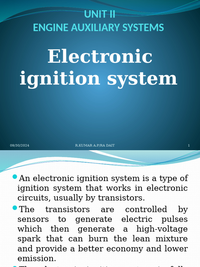 Unit II Electronic Ignition System | PDF | Ignition System | Turbocharger