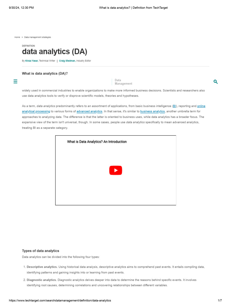 Data Analysis | PDF