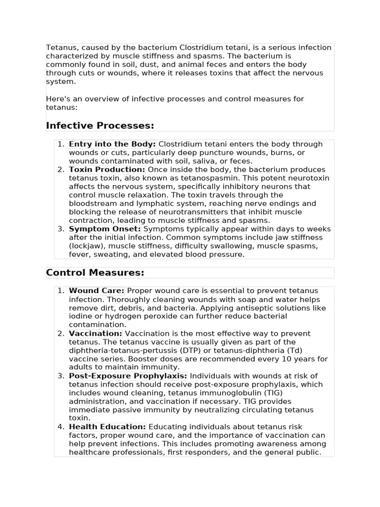 Tetanus | PDF