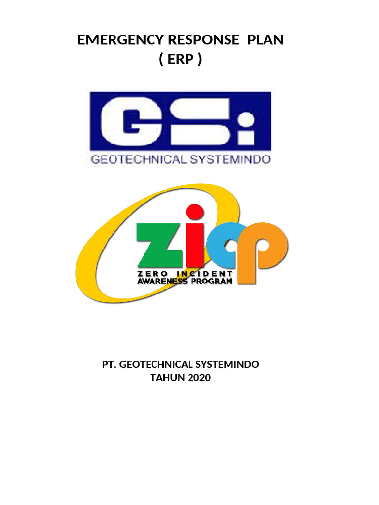 EMERGENCY BOOKLET Emergency Respon Plan PT GSI | PDF
