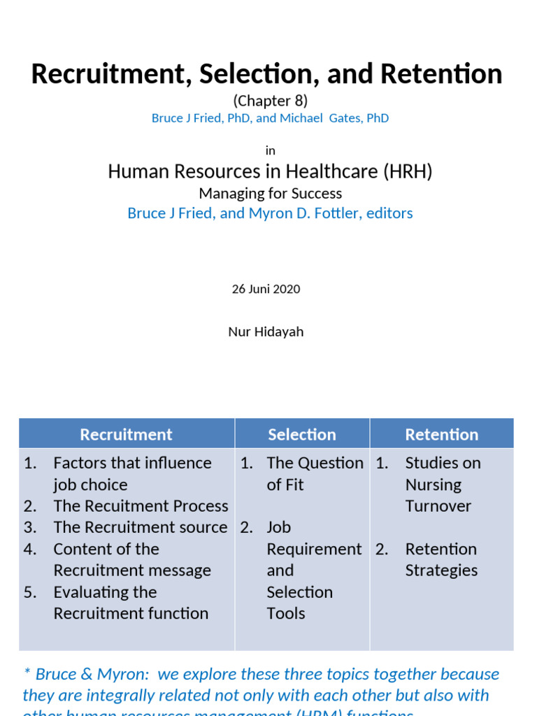 HRH Recruitment and Selection Strategies | PDF | Employee Retention ...