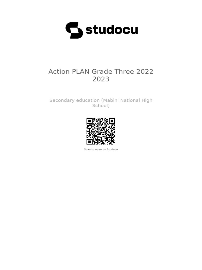 Action Plan Grade Three 2022 2023 | PDF