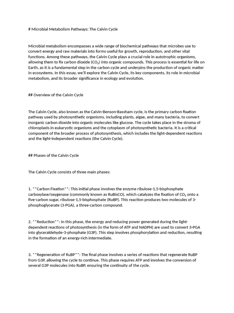 Microbial Metabolism Pathways Pdf