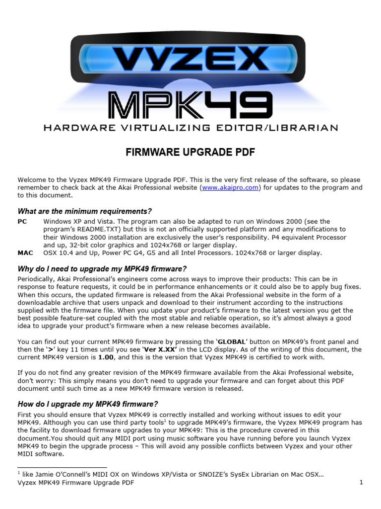 Akai Professional MPK 49 Software Guide | PDF