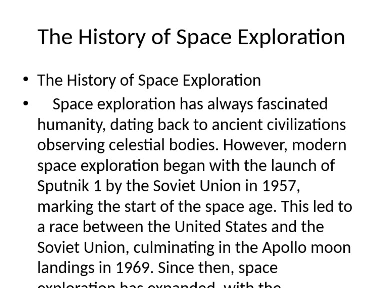 The History of Space Exploration | PDF