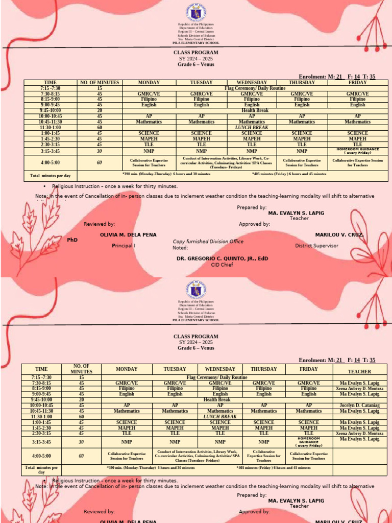 Landscape CLASS PROGRAM | PDF