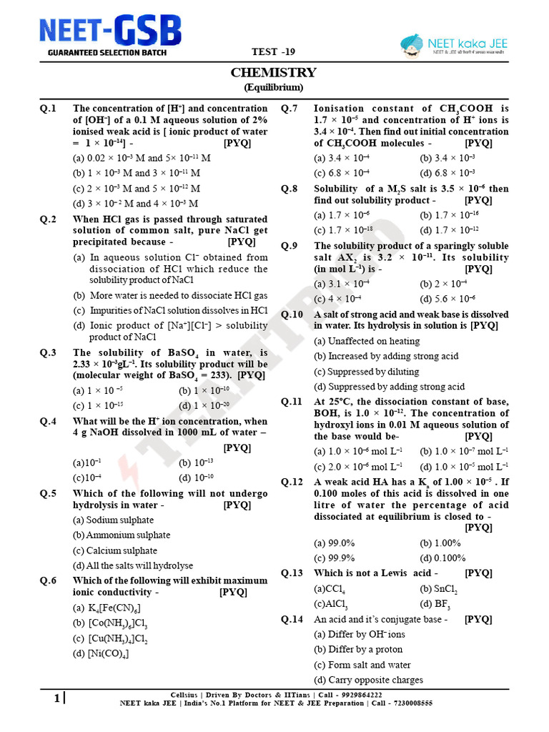 Equilibrium GSB Test-19 (@urstrulyrm) | PDF