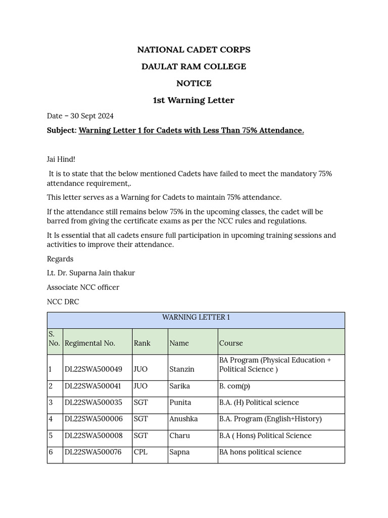 Low Attendance | PDF
