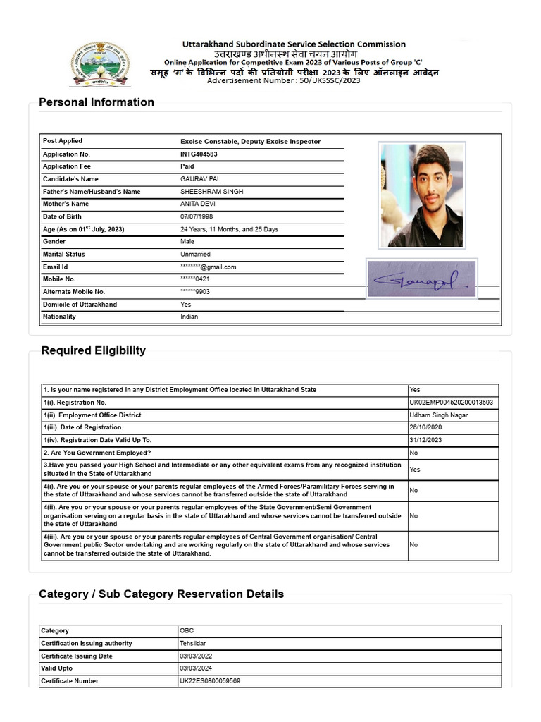 Uttarakhand Subordinate Service Selection Commiss | PDF
