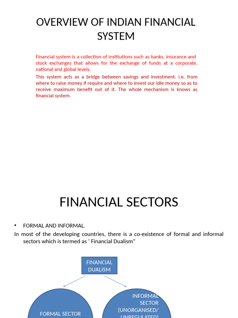 Overview of Indian Financial System | PDF | Banks | Securities (Finance)