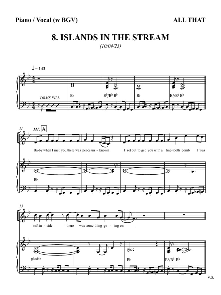Islands in The Stream NW 100423 M1 Audition Cut 2 | PDF