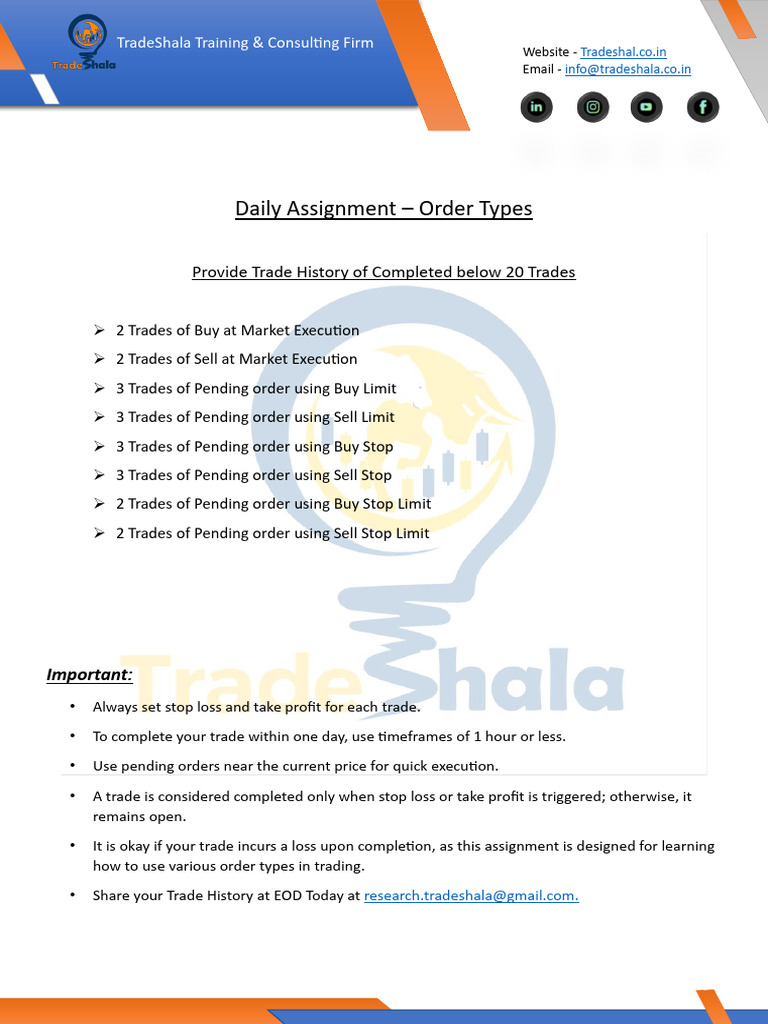 Daily Assignment - Order Types | PDF