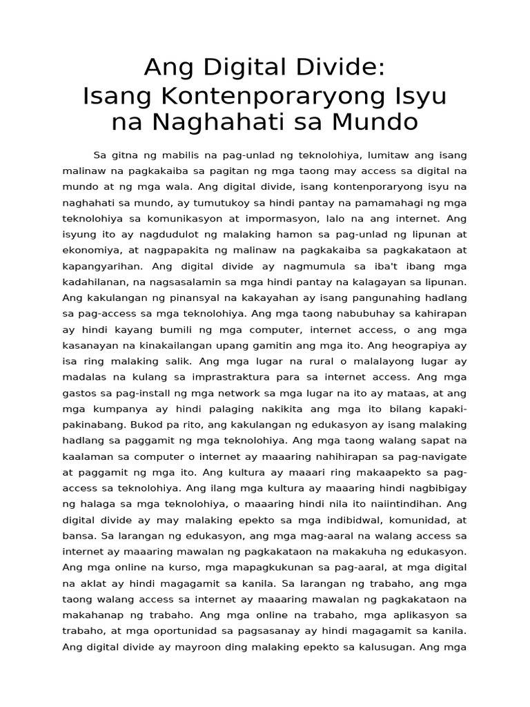 Ang Digital Divide | PDF