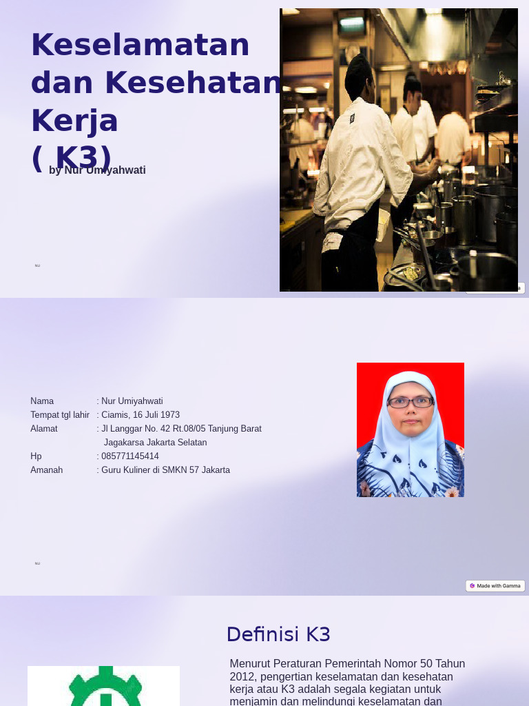 Keselamatan Dan Kesehatan Kerja Pengertian K3 | PDF