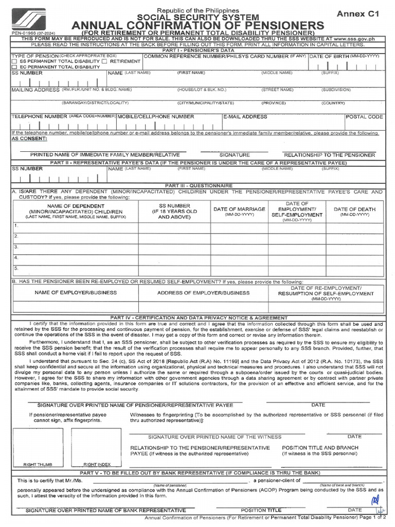 Retirement - Disability Acop Form 2024 | PDF