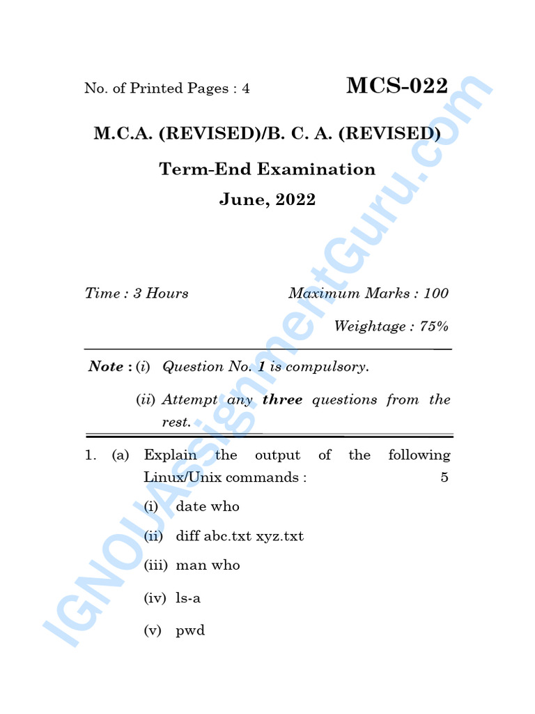 June - 2022 MCS-022 | PDF | Operating System | Microsoft Windows