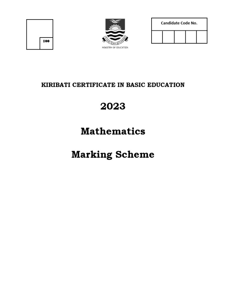 KCBE - Mathematic MS2023 | PDF | Area | Mathematics