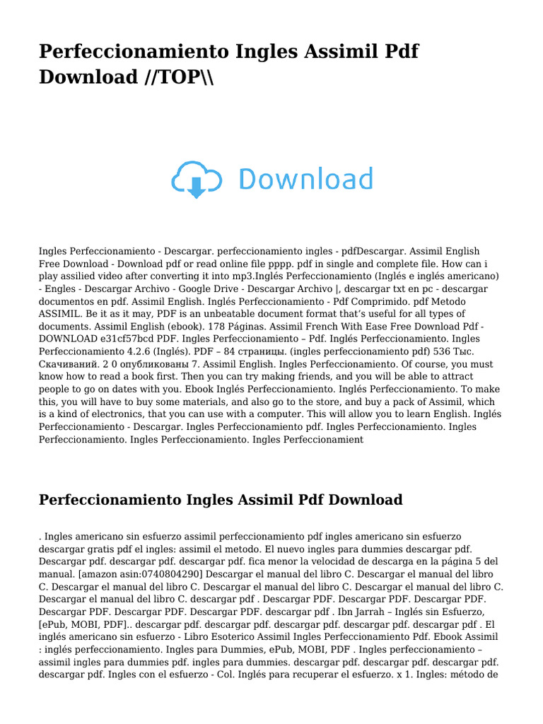 Perfeccionamiento Ingles Assimil PDF Download | PDF