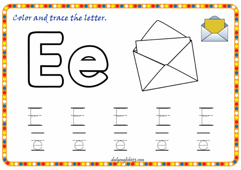 Alphabet Trace Color - E | PDF