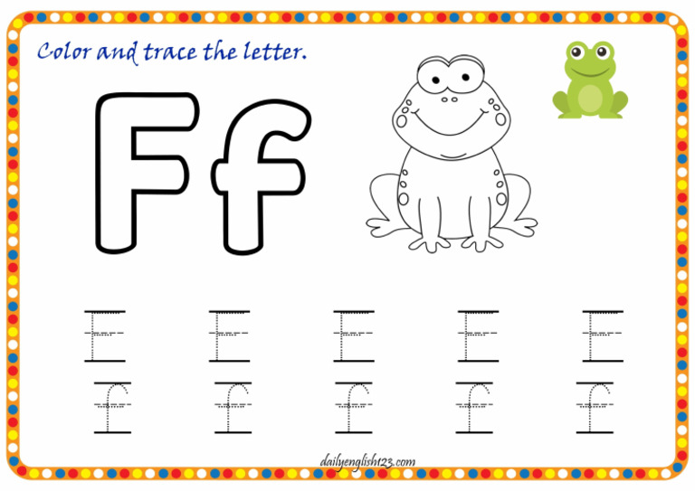 Alphabet Trace Color - F | PDF