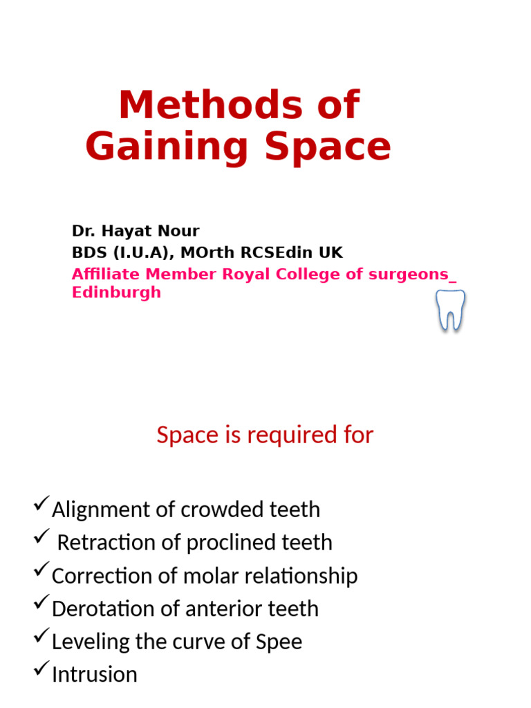 Methods of Space Regaining | PDF
