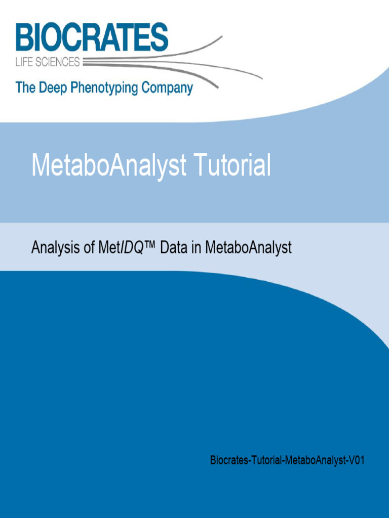 Tutorial MetaboAnalyst | PDF