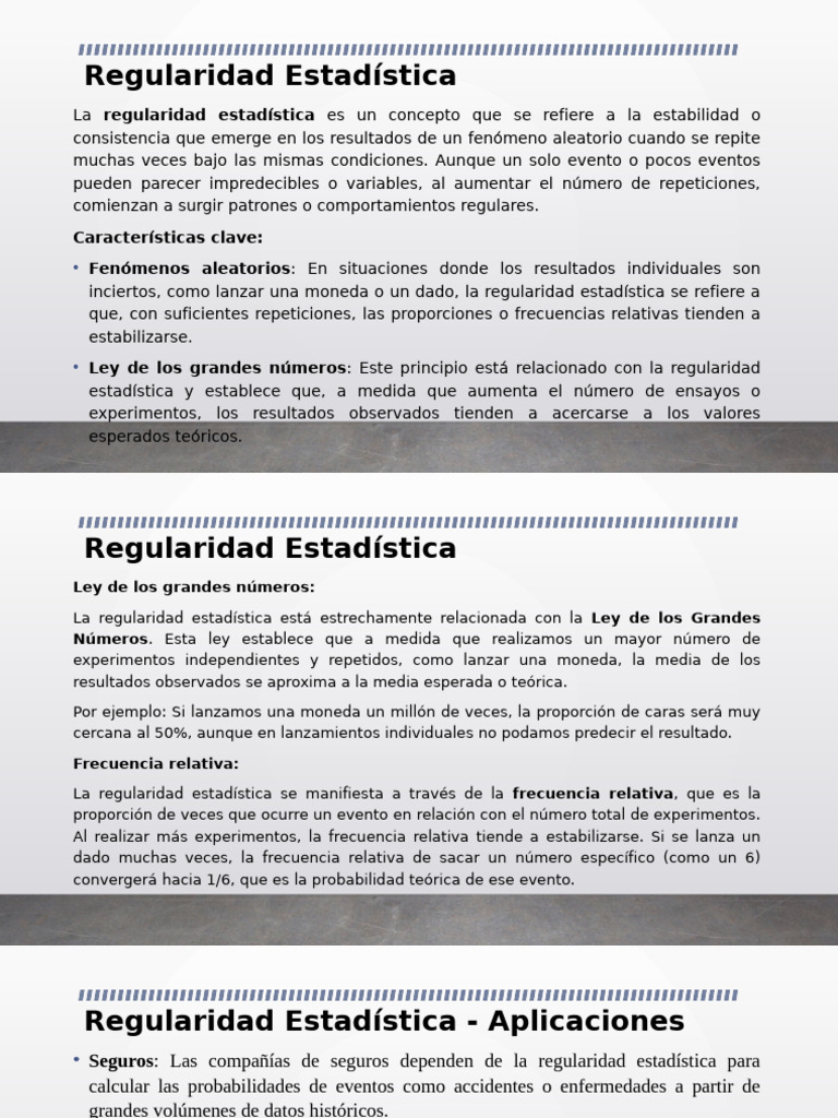 Regularidad Estadística y Sus Aplicaciones | PDF | Estadísticas ...