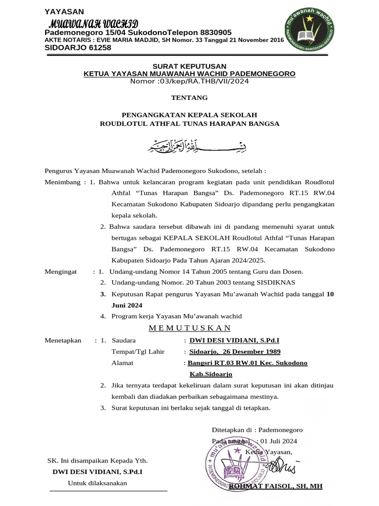 SK Kepsek 2024 | PDF