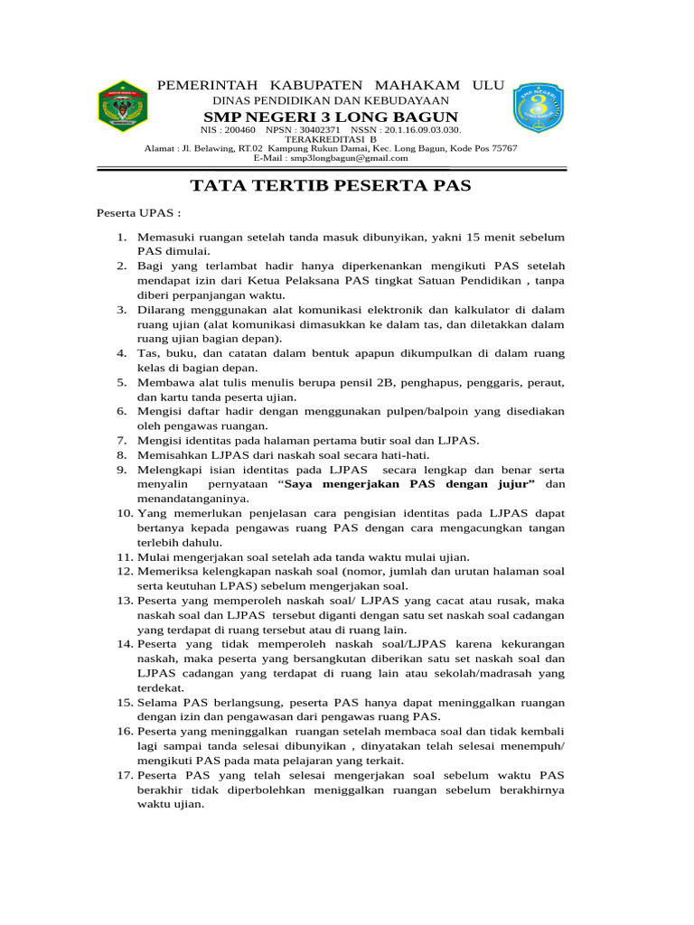 Tata Tertib Peserta Pas | PDF