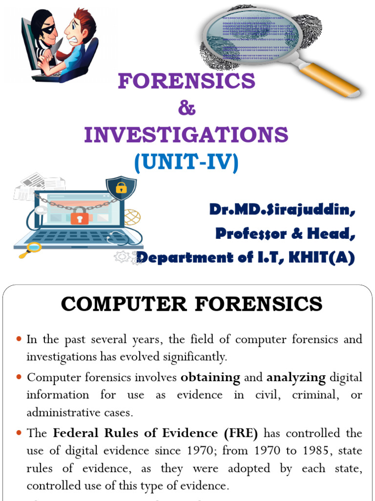CSDF Unit Iv Part 1 | PDF | Computer Forensics | Personal Digital Assistant