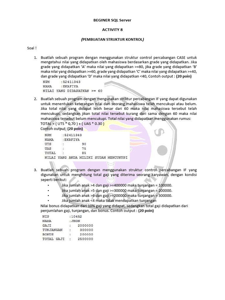 B SQLServer Act8 | PDF
