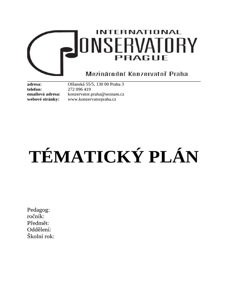 1-Tematicky Plan Sablona | PDF