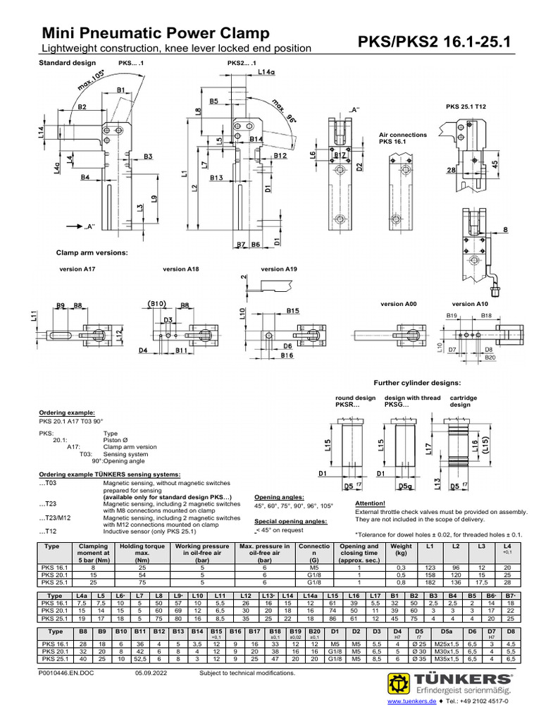Dispozitiv-Clampare TUENKERS PKS Clamp P0012578 | PDF