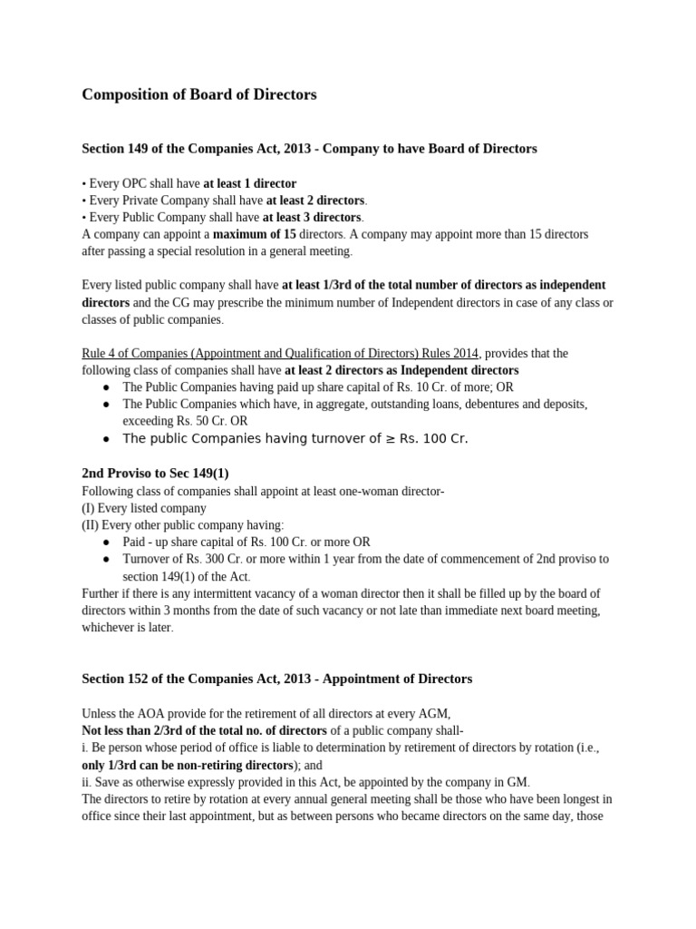 Composition of Board of Directors | PDF