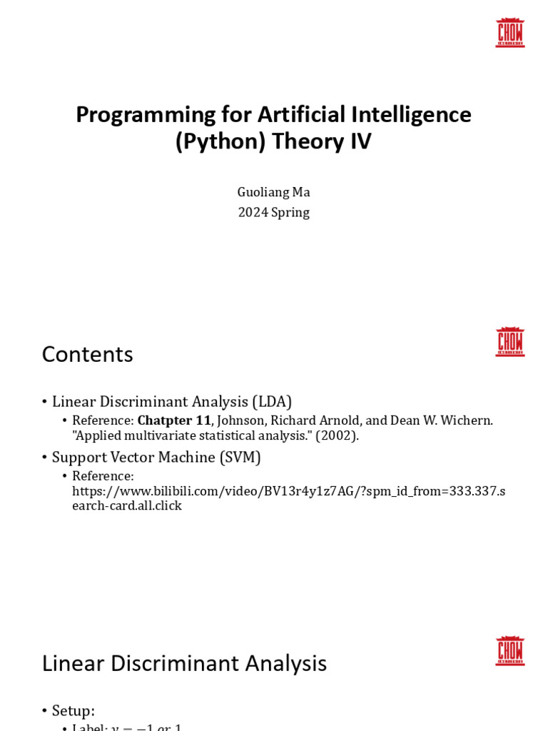 Theory04 Lda And Svm Pdf