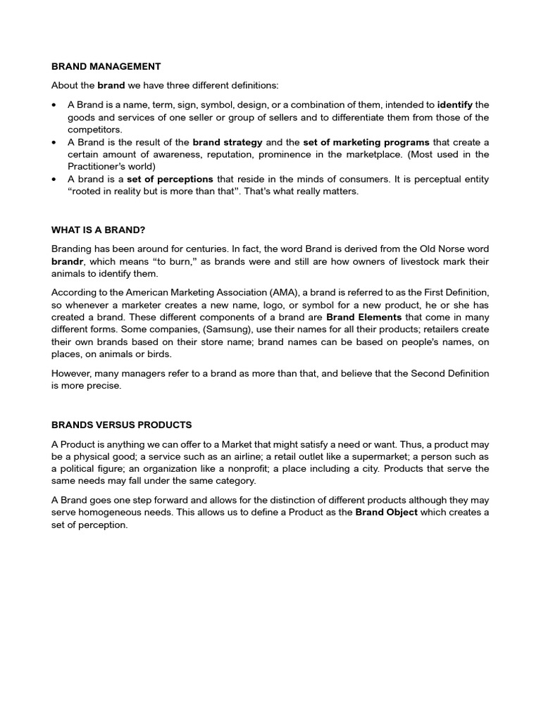 Introduction To Brand Management | PDF