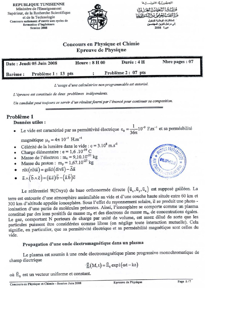 2008 PC Physique | PDF