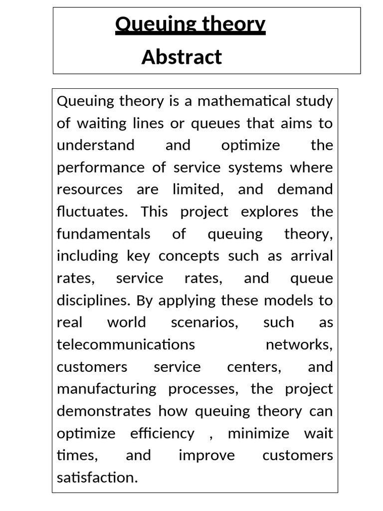 Abstact Queuing Theory | PDF