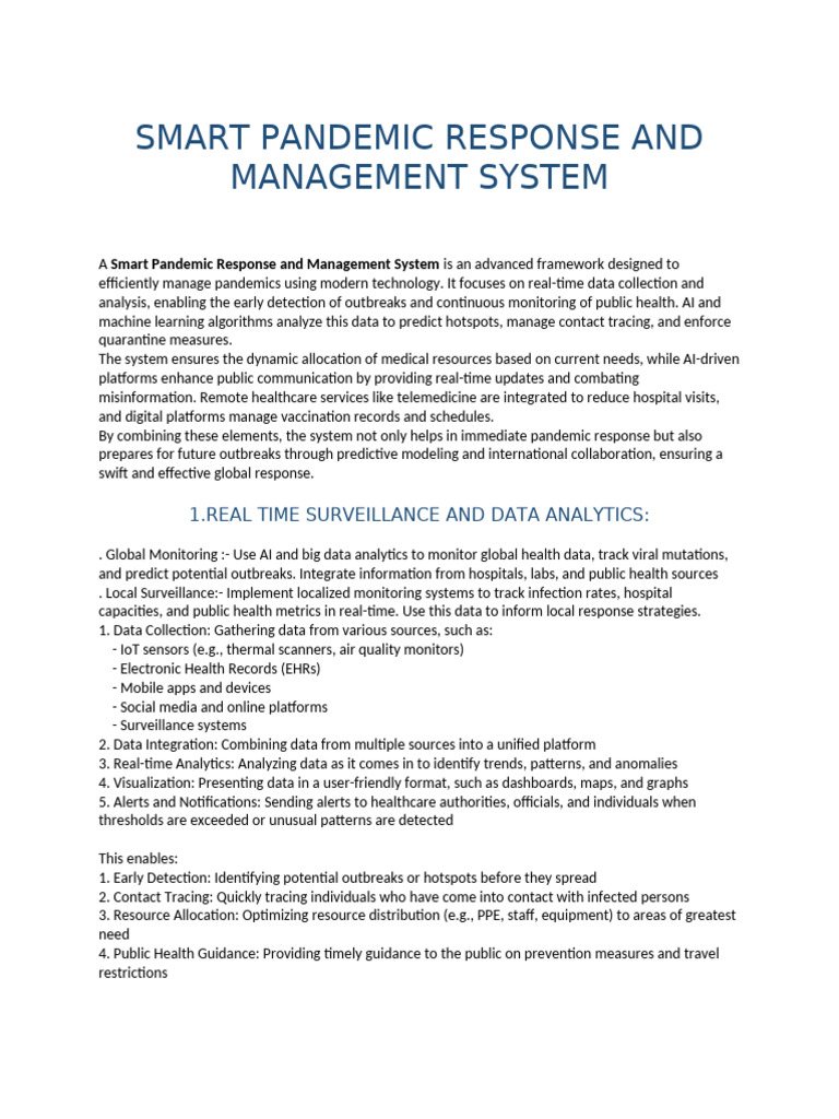 Smart Pandemic Response and Management System | PDF