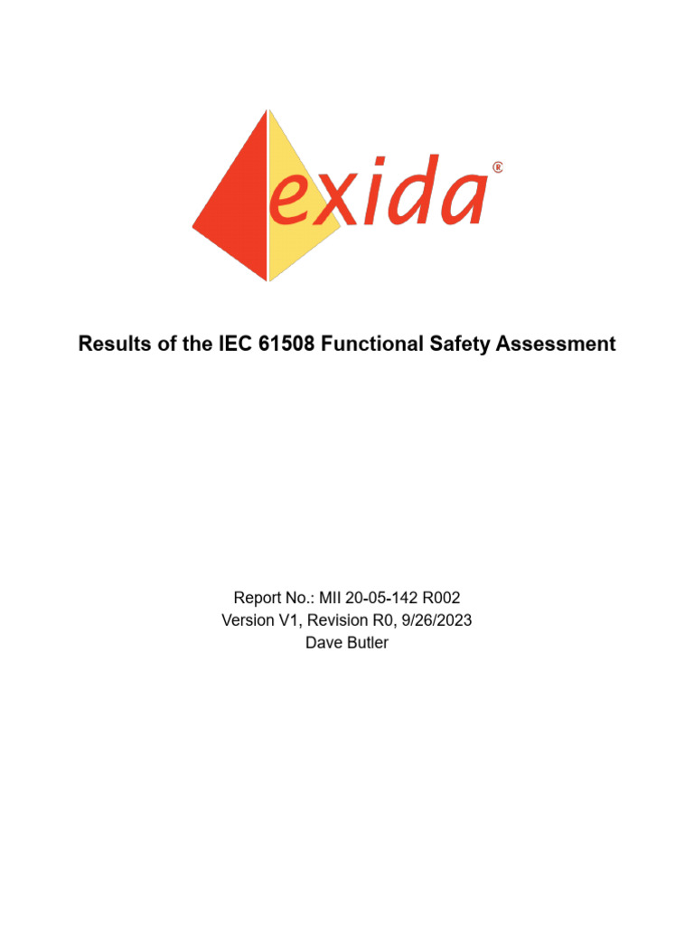 MII 20-05-142 R002 V1R0 IEC 61508 Assessment Report - SLA | PDF