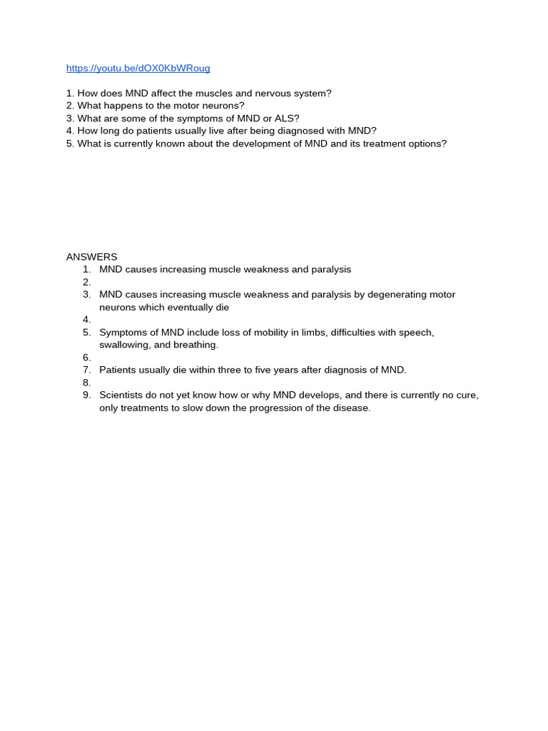MND Video and Questions | PDF