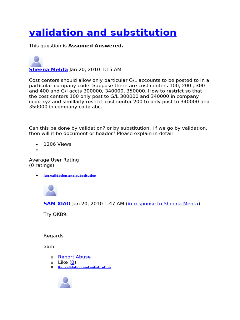Validation and Substitution | PDF