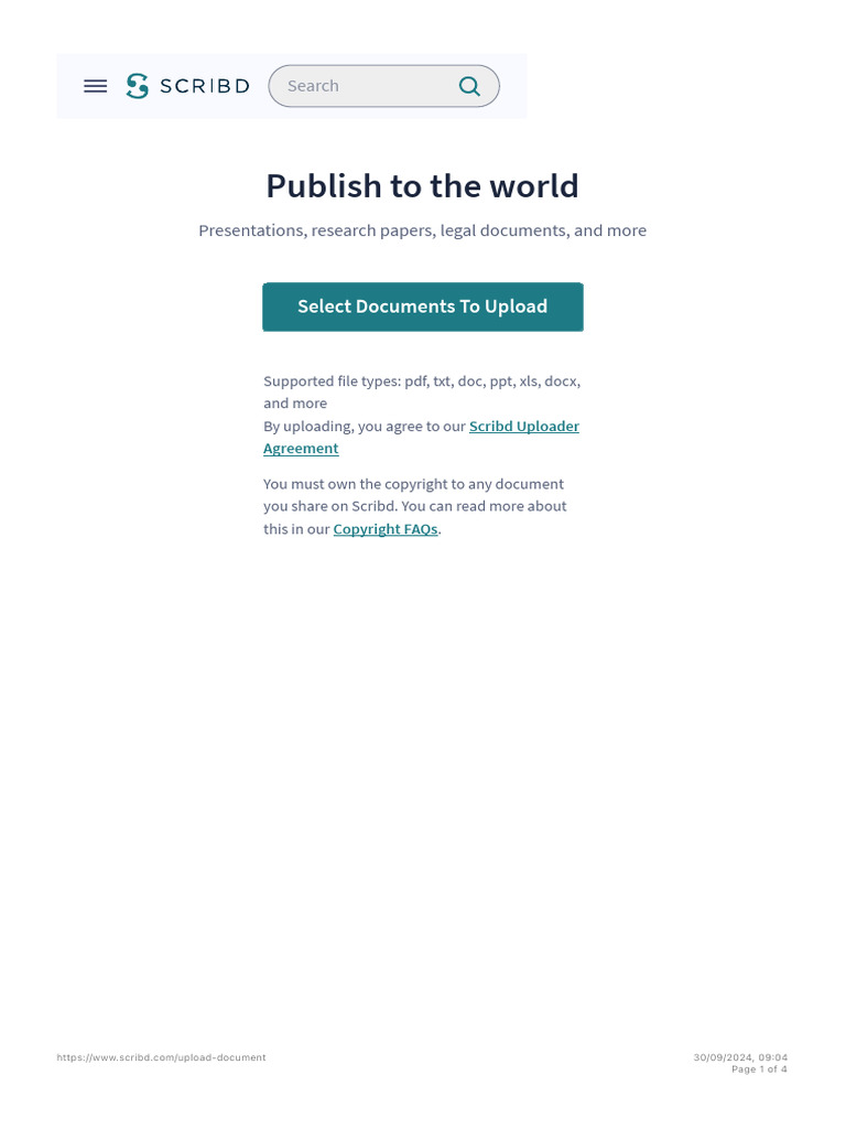 Upload A Document - Scribd | PDF | Scribd | World Wide Web