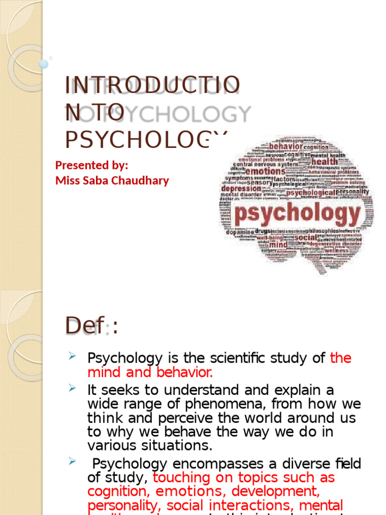 Intro To Psychology | PDF | Psychology | Science & Mathematics