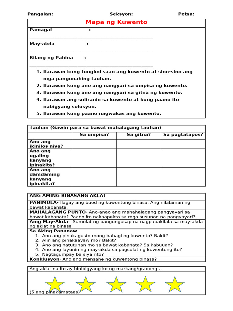 Book Report Filipino | PDF