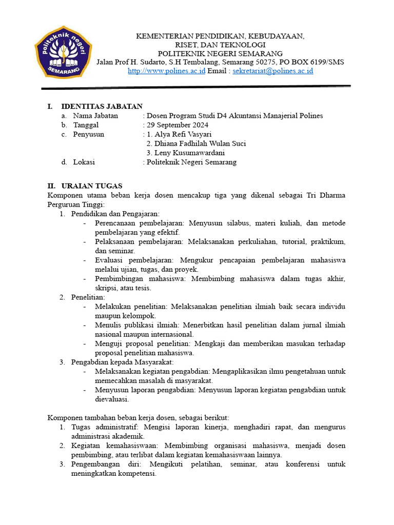 Kelompok 3 - AM-3A - Tugas Analisis Beban Kerja Dosen | PDF