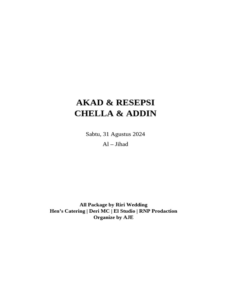 Chella & Addin Wedding | PDF