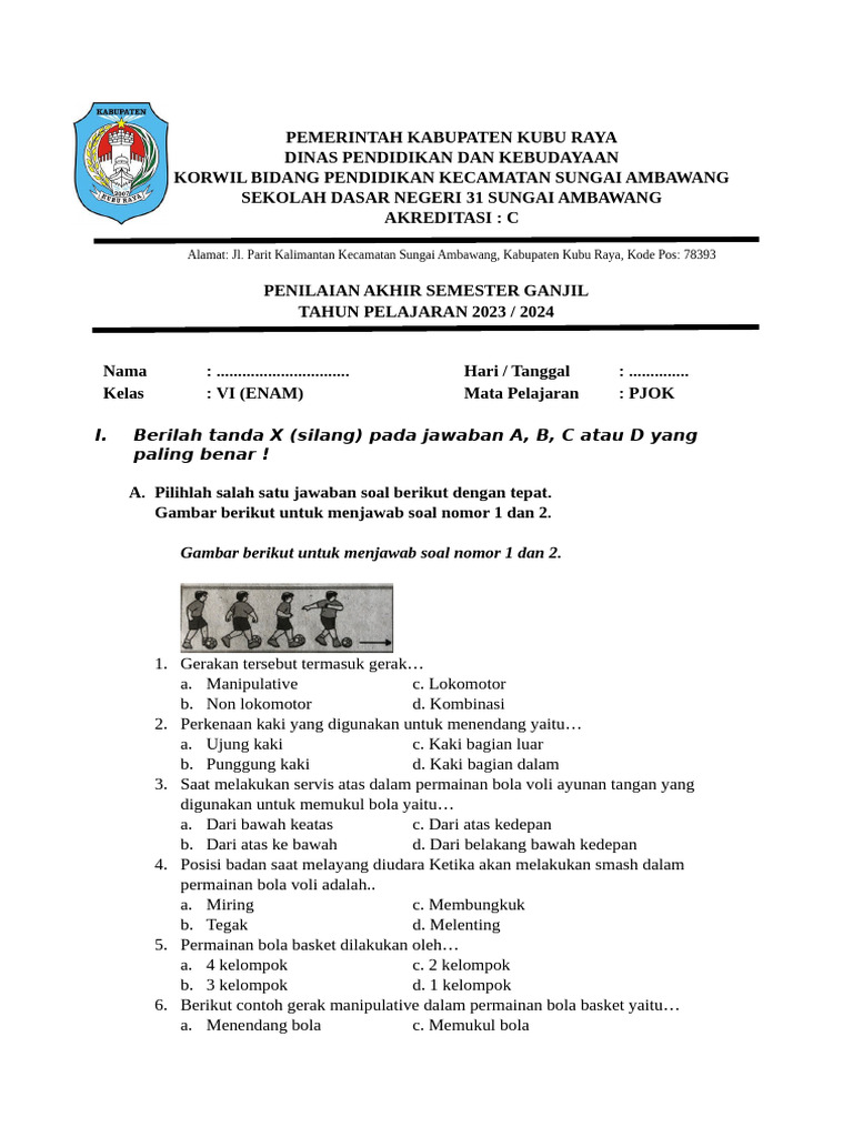 Soal Kelas 6 Pjok | PDF